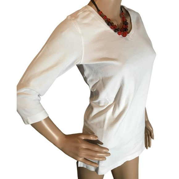 Christine Alexander | Tops | New Christine Alexander Small White V Neck ...